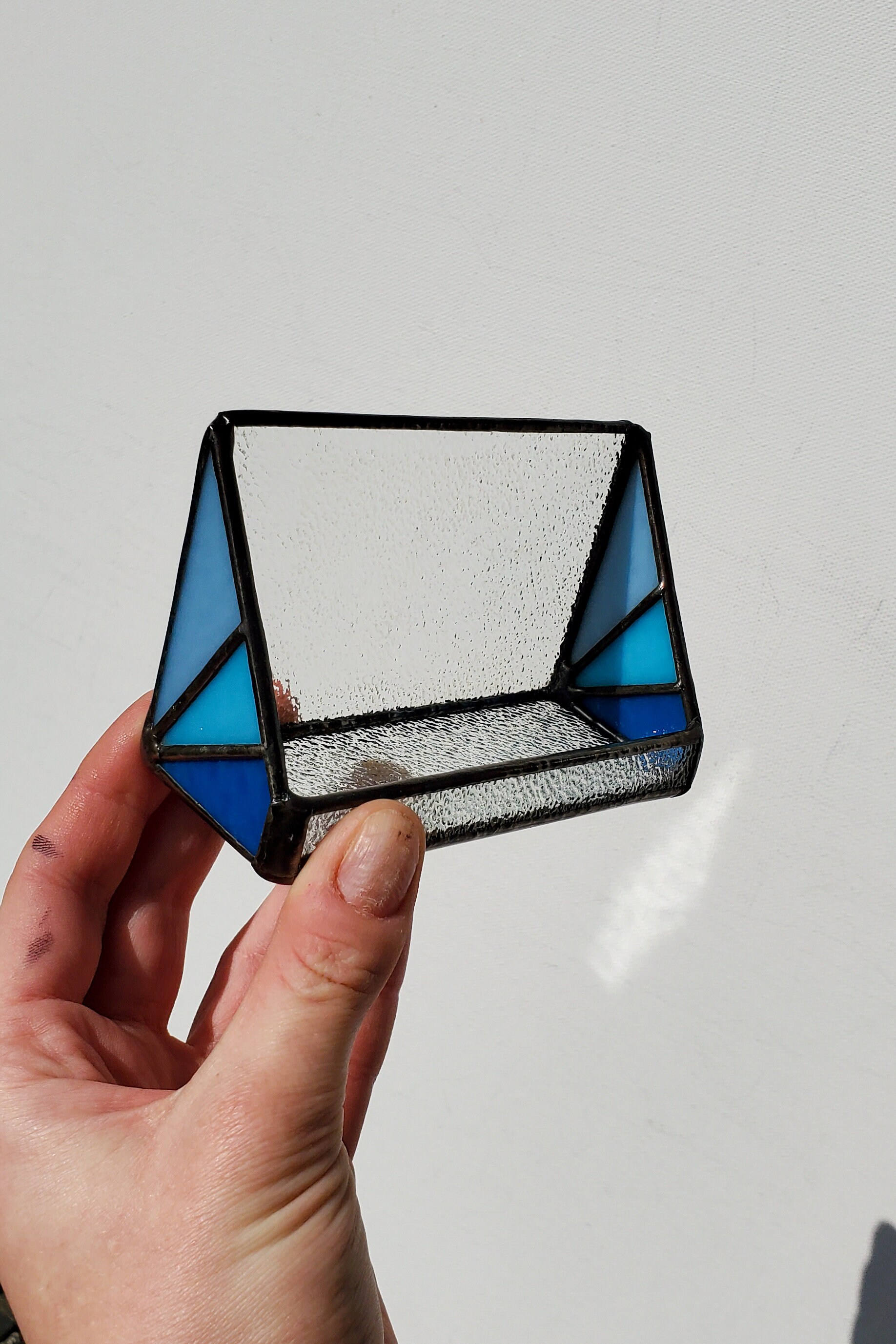 Stained Glass Dark to Light Blue Gradient Business Card Holder - Etsy