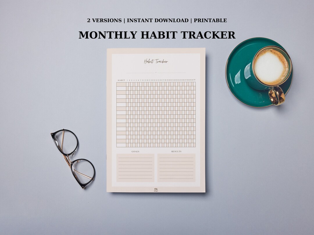 Monthly Personal Development Habit Tracker Motivational Habit Tracker ...