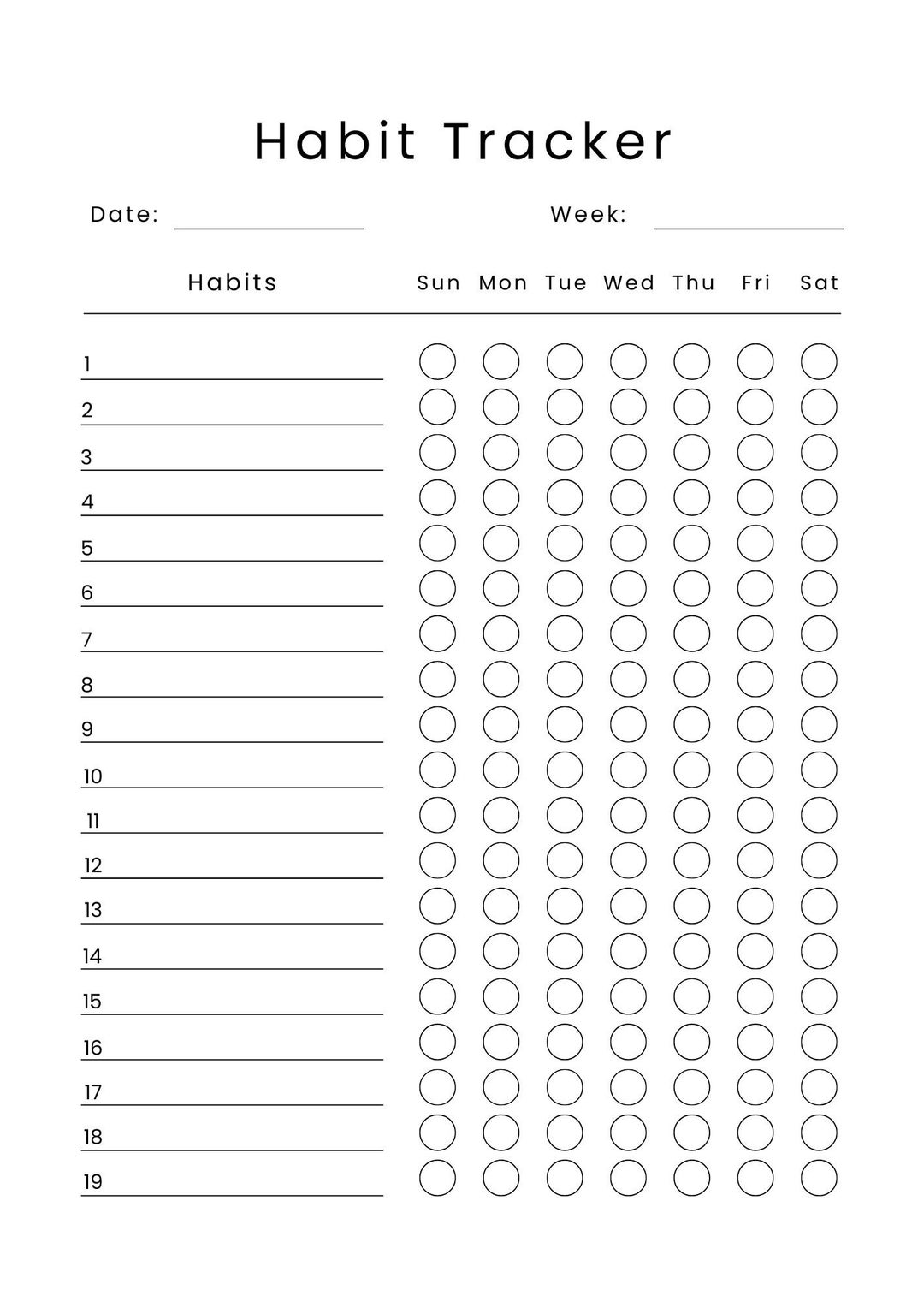Weekly Personal Development Habit Tracker | Motivational Habit Tracker ...