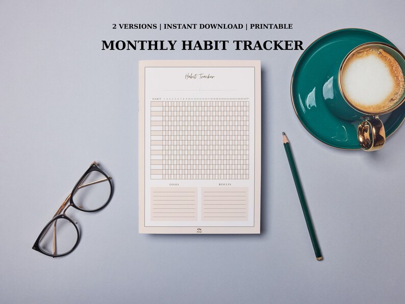 Monthly Personal Development Habit Tracker Motivational Habit Tracker ...