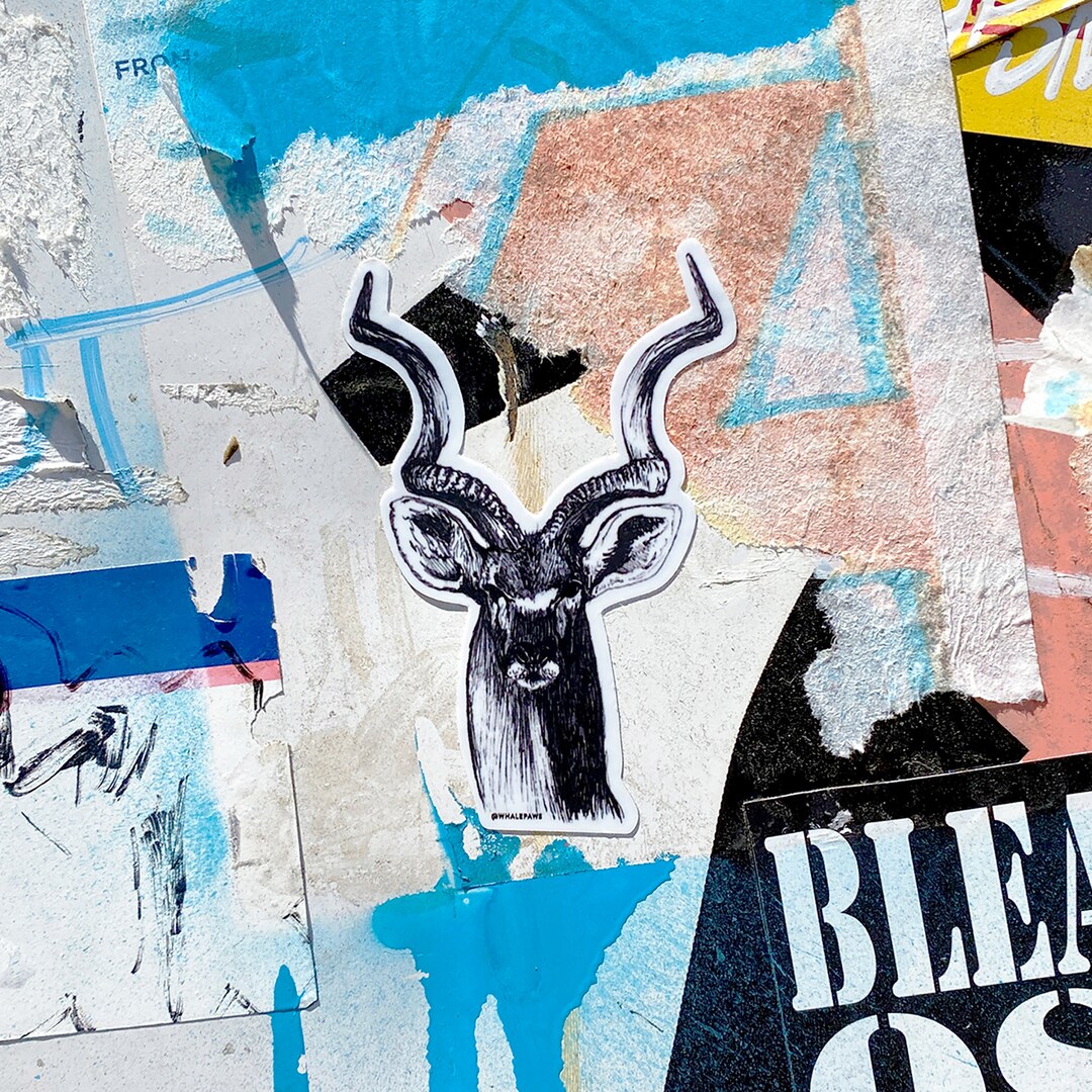 Kudu Sticker • Laptop Sticker • Water Bottle • Vinyl Waterproof • Decal ...