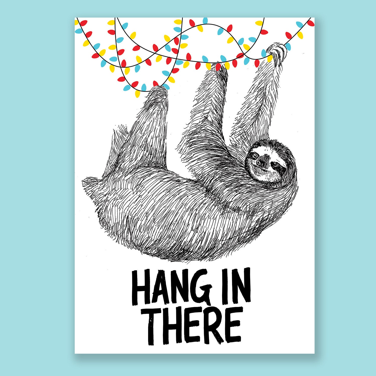 Hang in There Sloth Holiday Card - Etsy UK