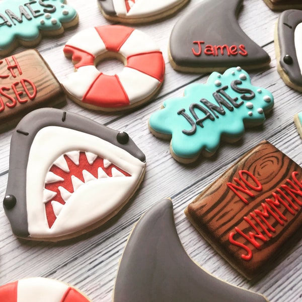 Shark Sugar Cookies - Etsy