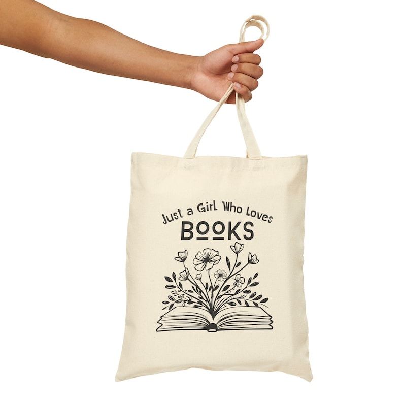 Book Tote Bag Bookish Canvas Tote Bag for Book Lovers Gift Reading Just ...
