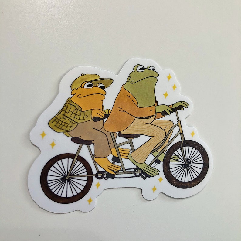 Frog and Toad Tandem Bicycle Waterproof Sticker Cottage Core - Etsy