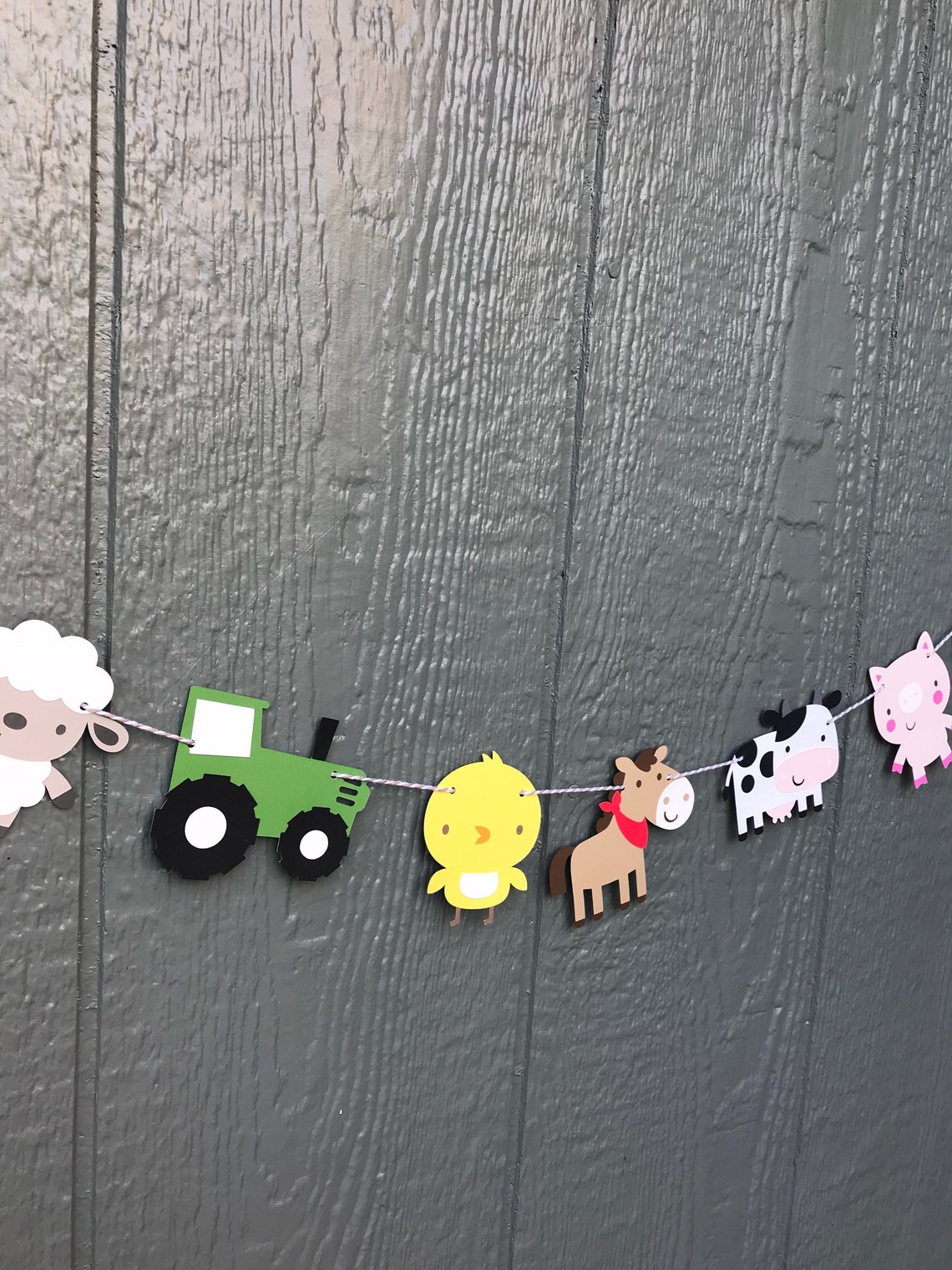 Farm Animal Garland Farm Party Barnyard Party Pig Horse | Etsy