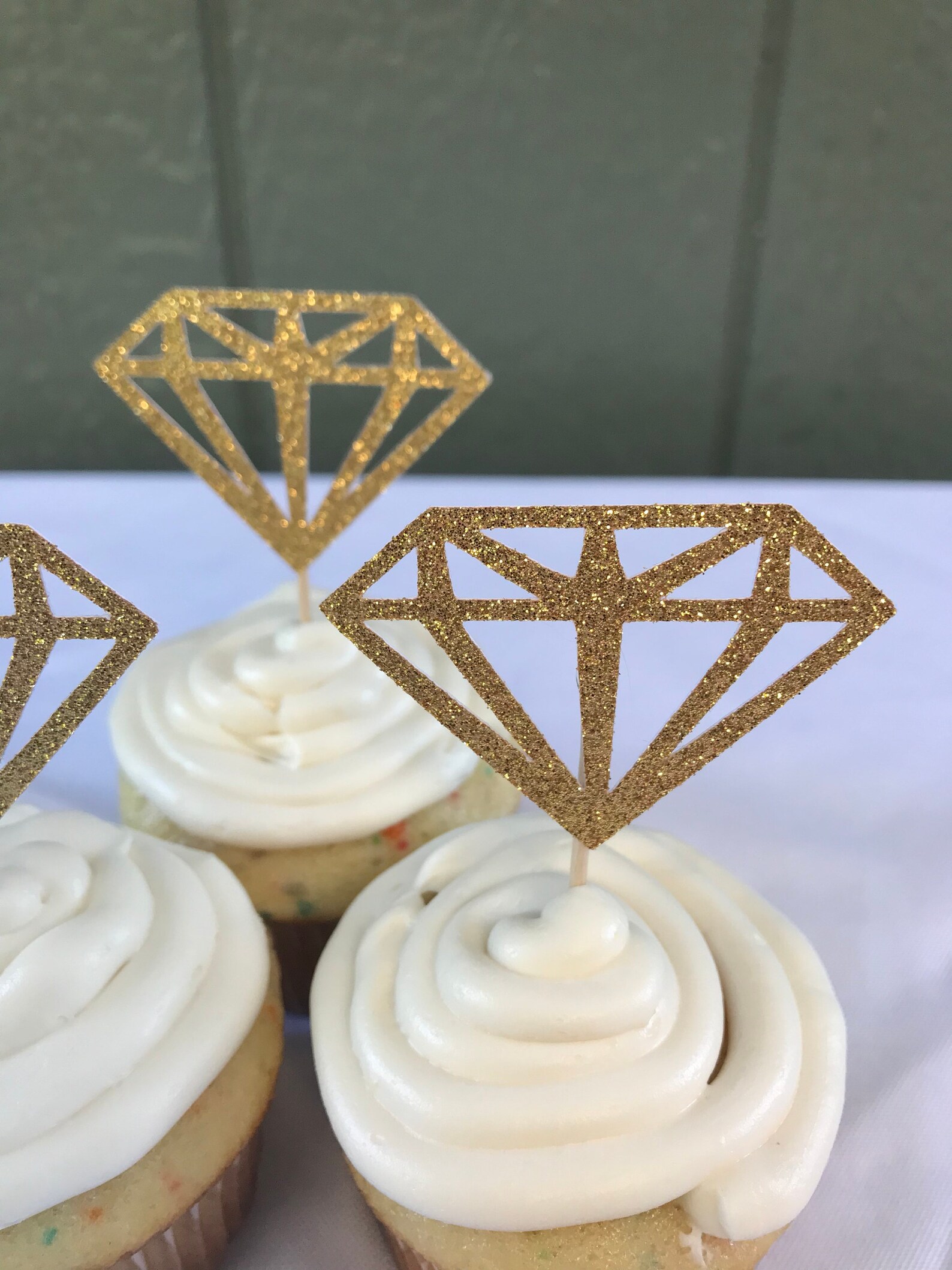 Diamond Cupcake Toppers Wedding Party Bridal Shower | Etsy
