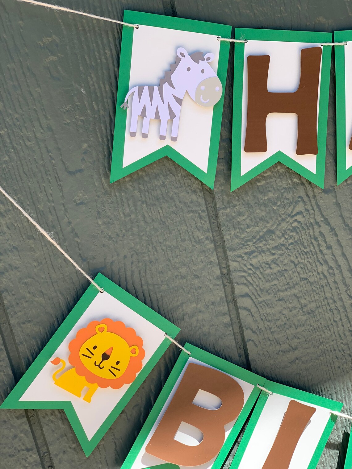 Zoo Animal Happy Birthday Banner Jungle Happy Birthday - Etsy