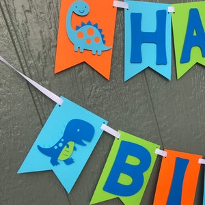 Dino Happy Birthday, Lime Green Dino, Boy Dinosaur Party, Orange Dino ...