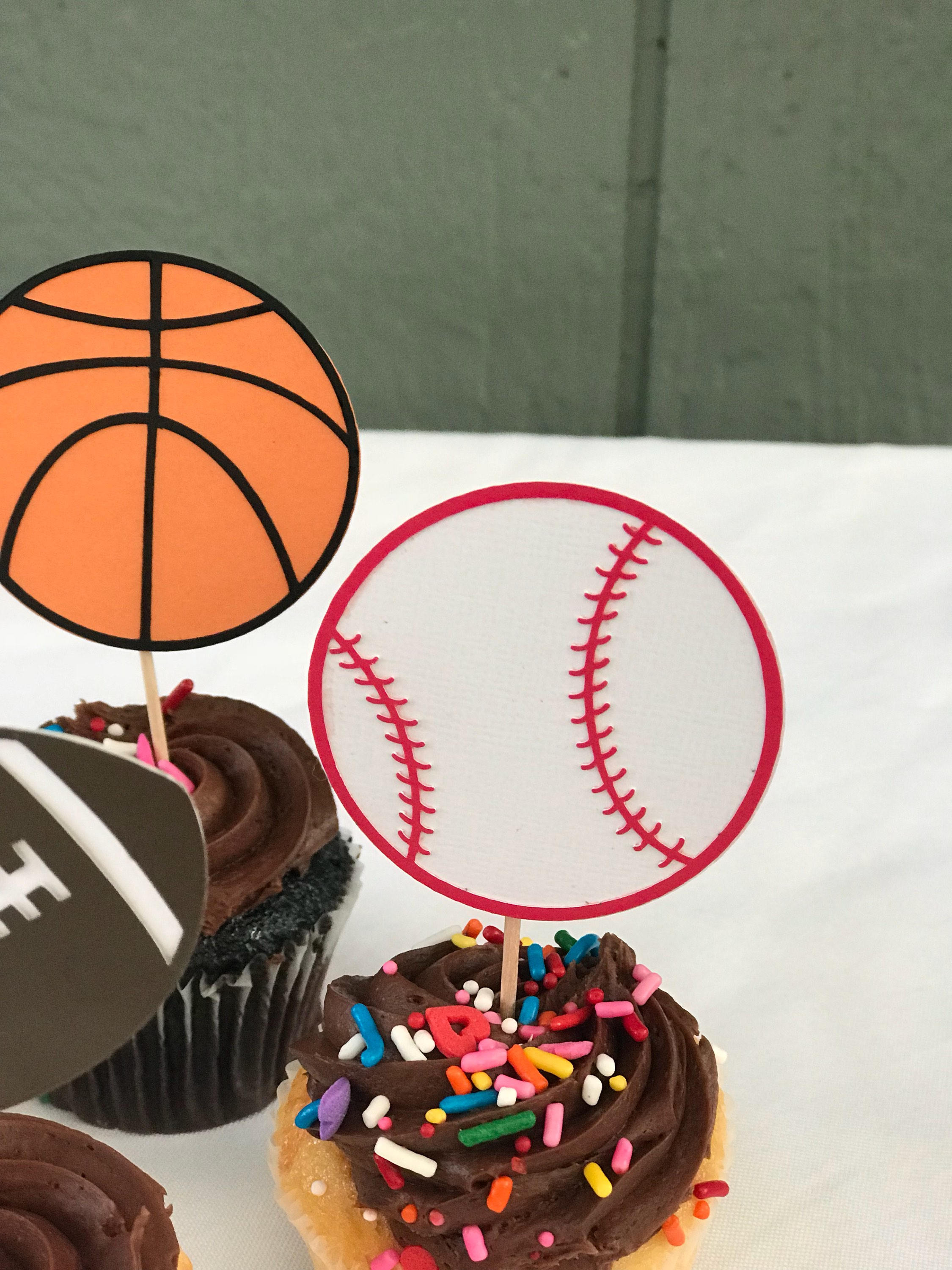 Sports Theme Cupcake Topper Sports Birthday Sports Party - Etsy