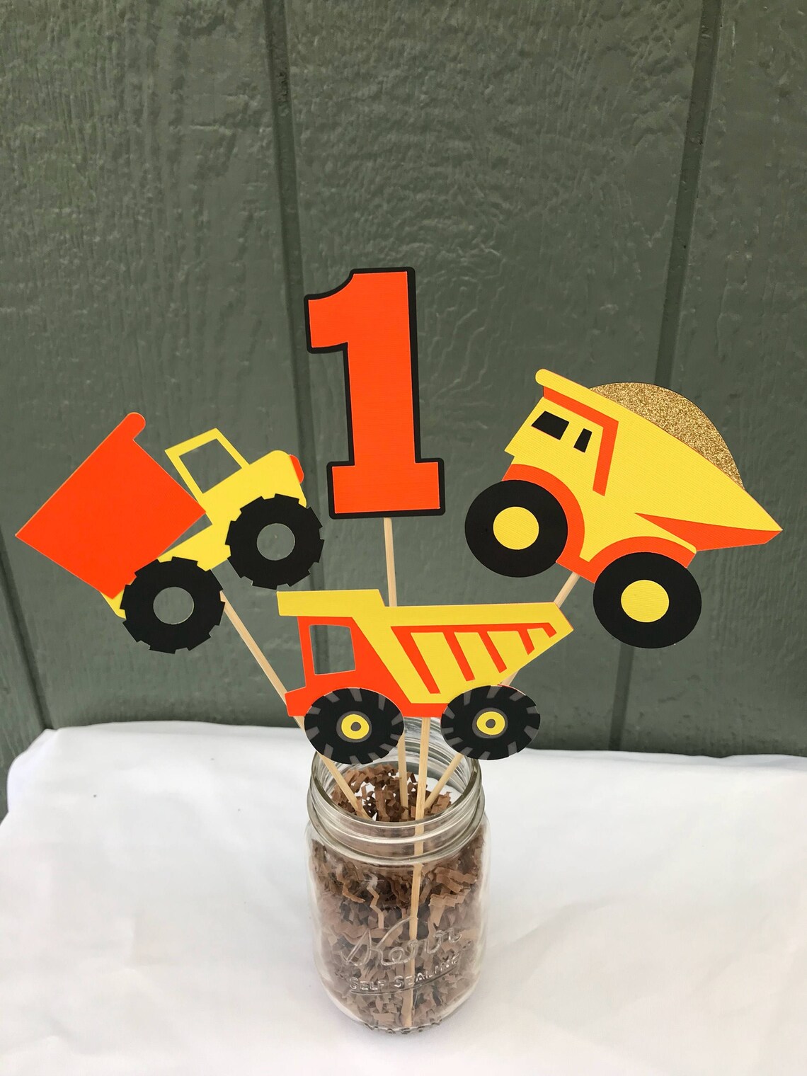 Construction Centerpieces Truck Birthday Construction | Etsy