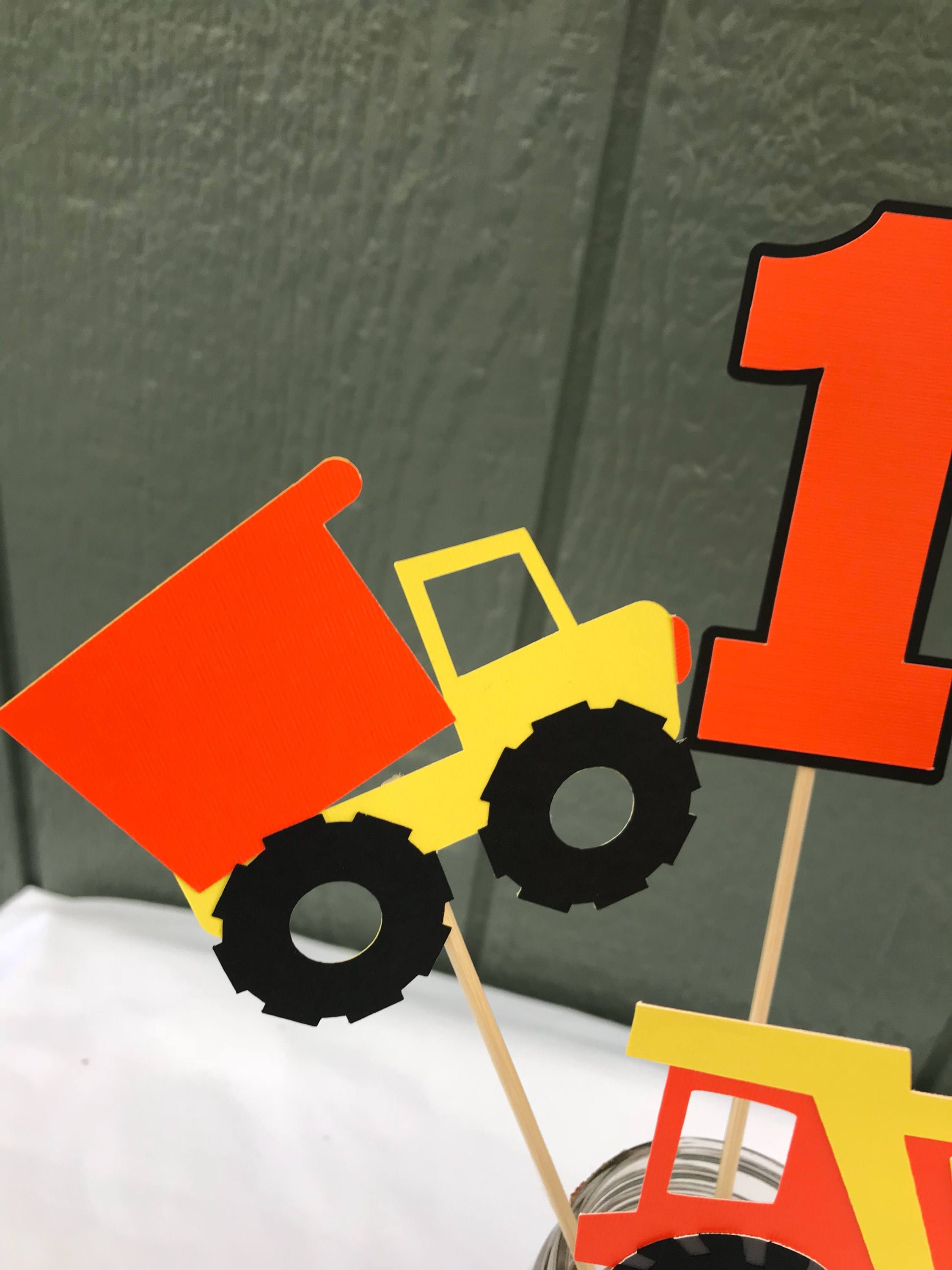 Construction Centerpieces Truck Birthday Construction - Etsy
