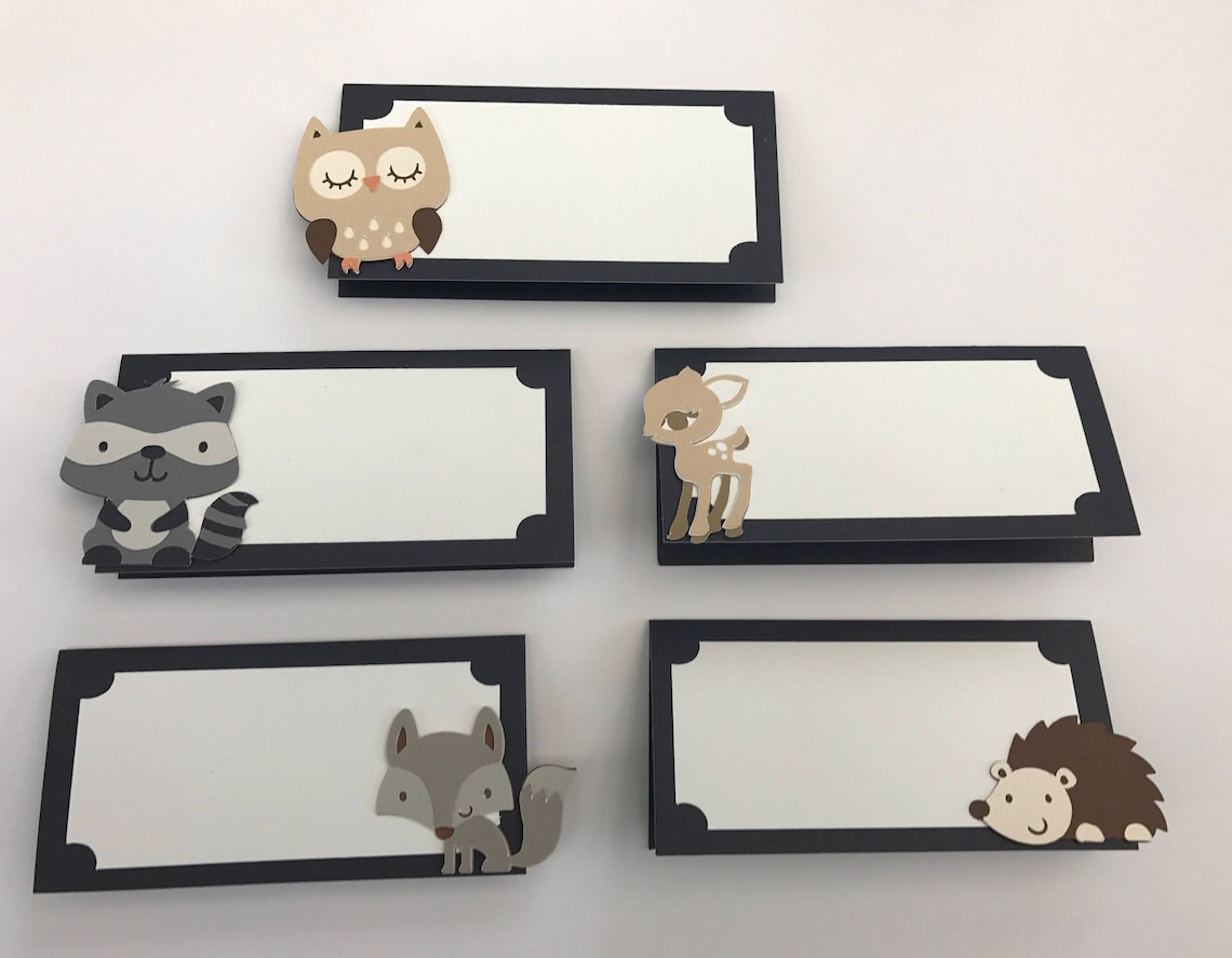 Forest Animal Woodland Theme Place Cards - Etsy