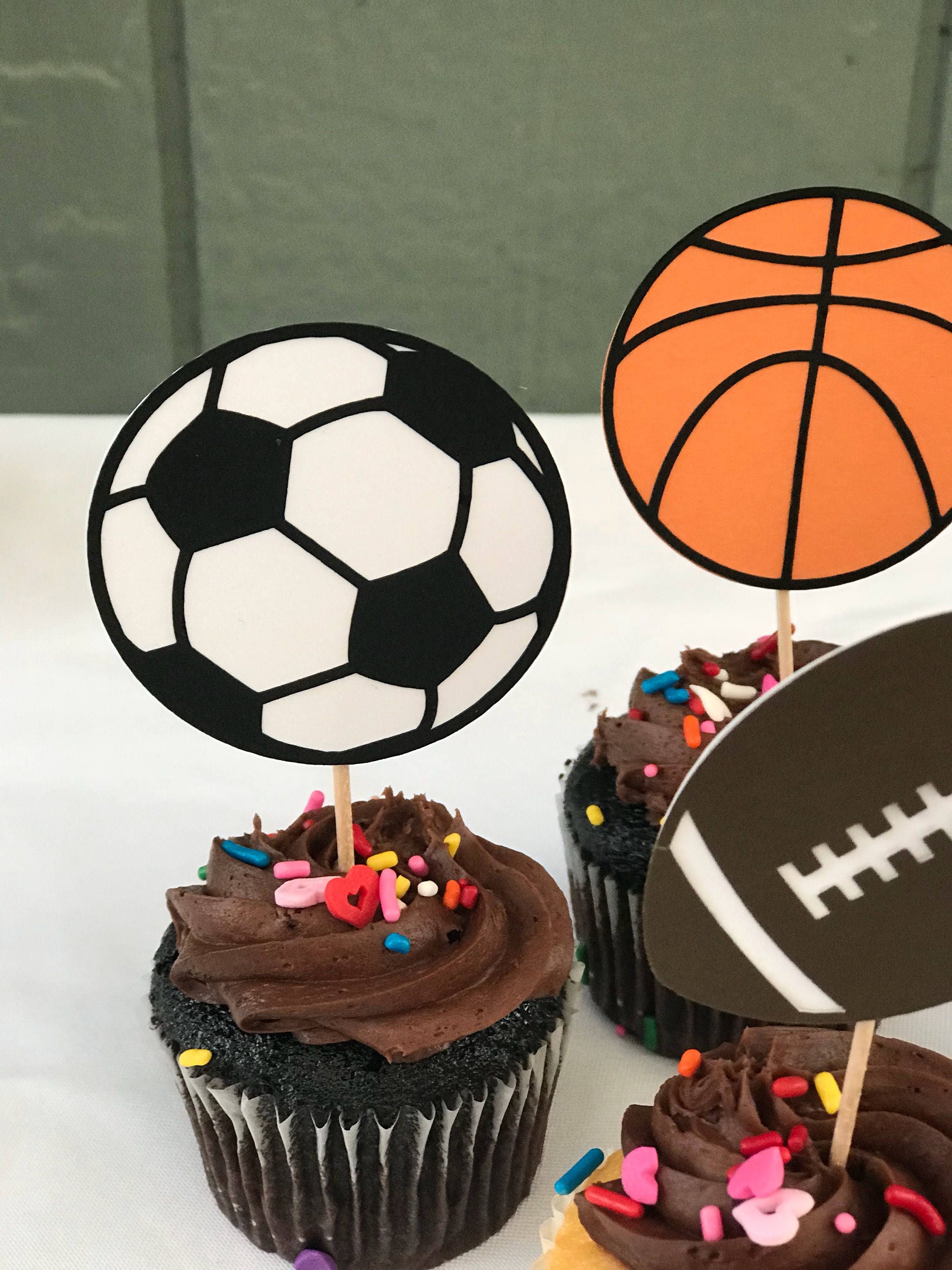 Sports Theme Cupcake Topper Sports Birthday Sports Party - Etsy
