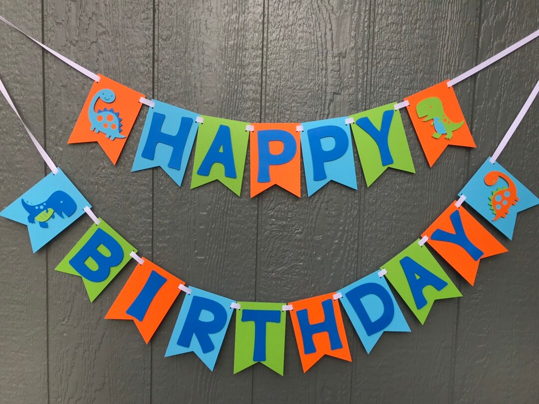 Dino Happy Birthday, Lime Green Dino, Boy Dinosaur Party, Orange Dino ...