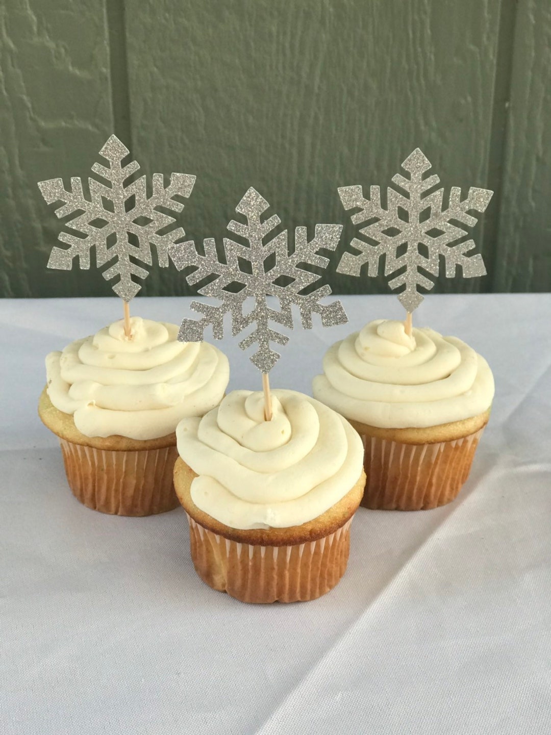 Snowflake Cupcake Toppers: Winter Party Decorations, Set of 12 - Etsy