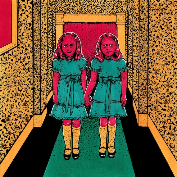 Twins Mini Art Print Horror Creepy Kids Original Art - Etsy