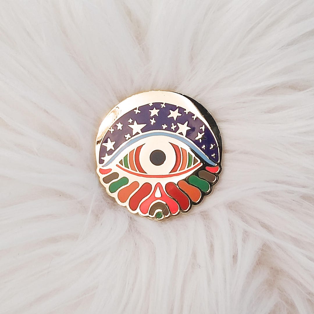 Psychedelic Starry Eye Enamel Pin- Cloisonne Pin, Eye Enamel Pin ...