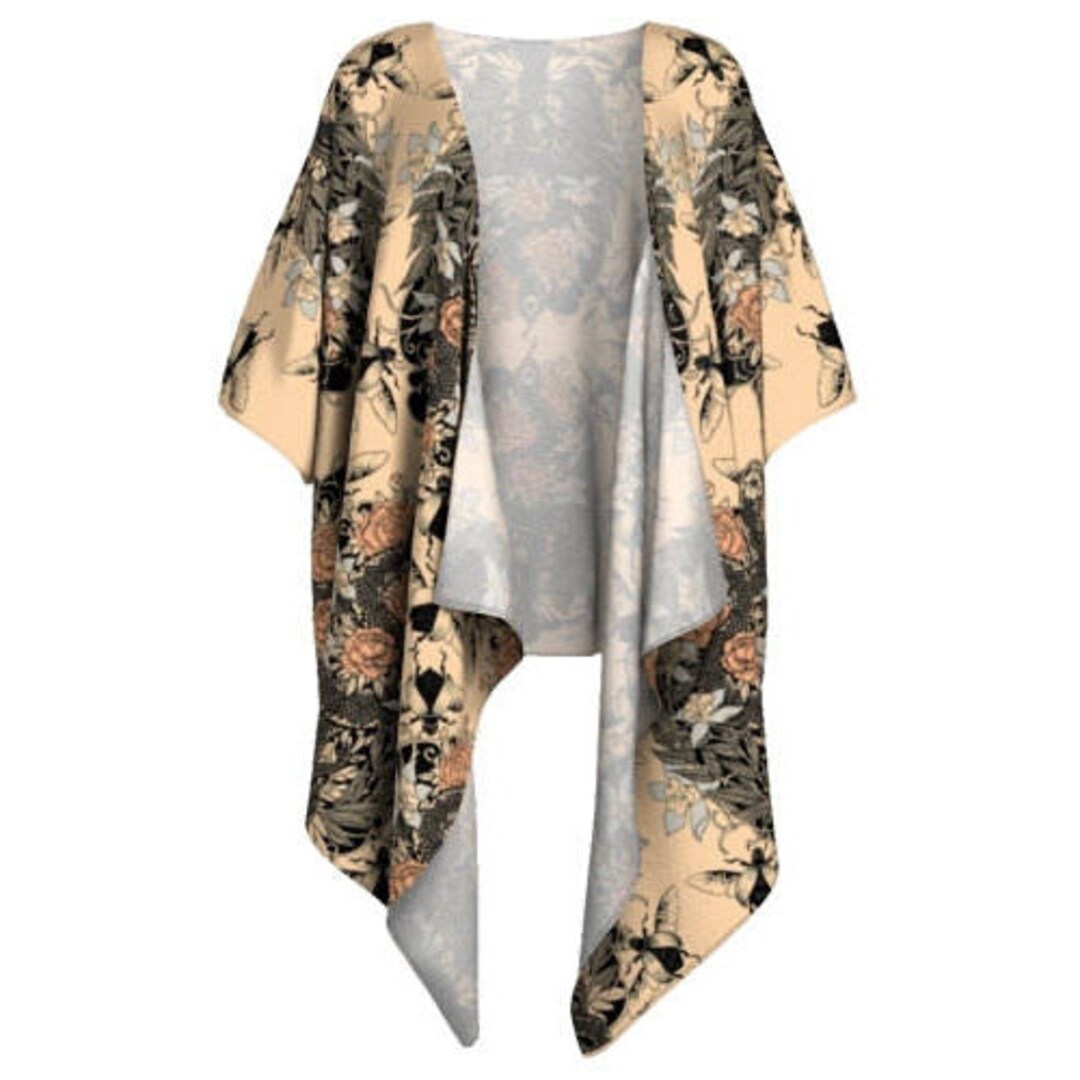 Snake Scarab Kimono Wrap Draped Blouse Beach Coverup - Etsy