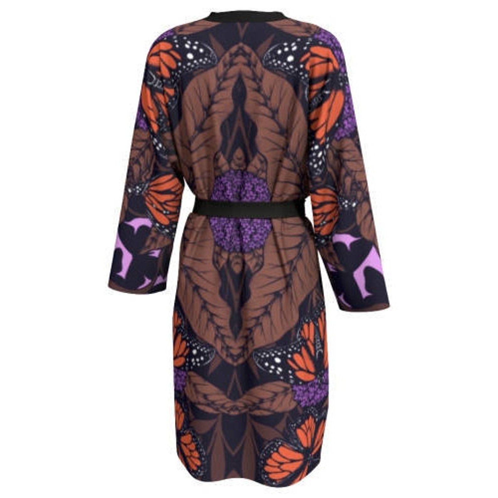 Monarch Butterfly + Milkweed Flowers Robe - Kimono, Bridal Robe ...