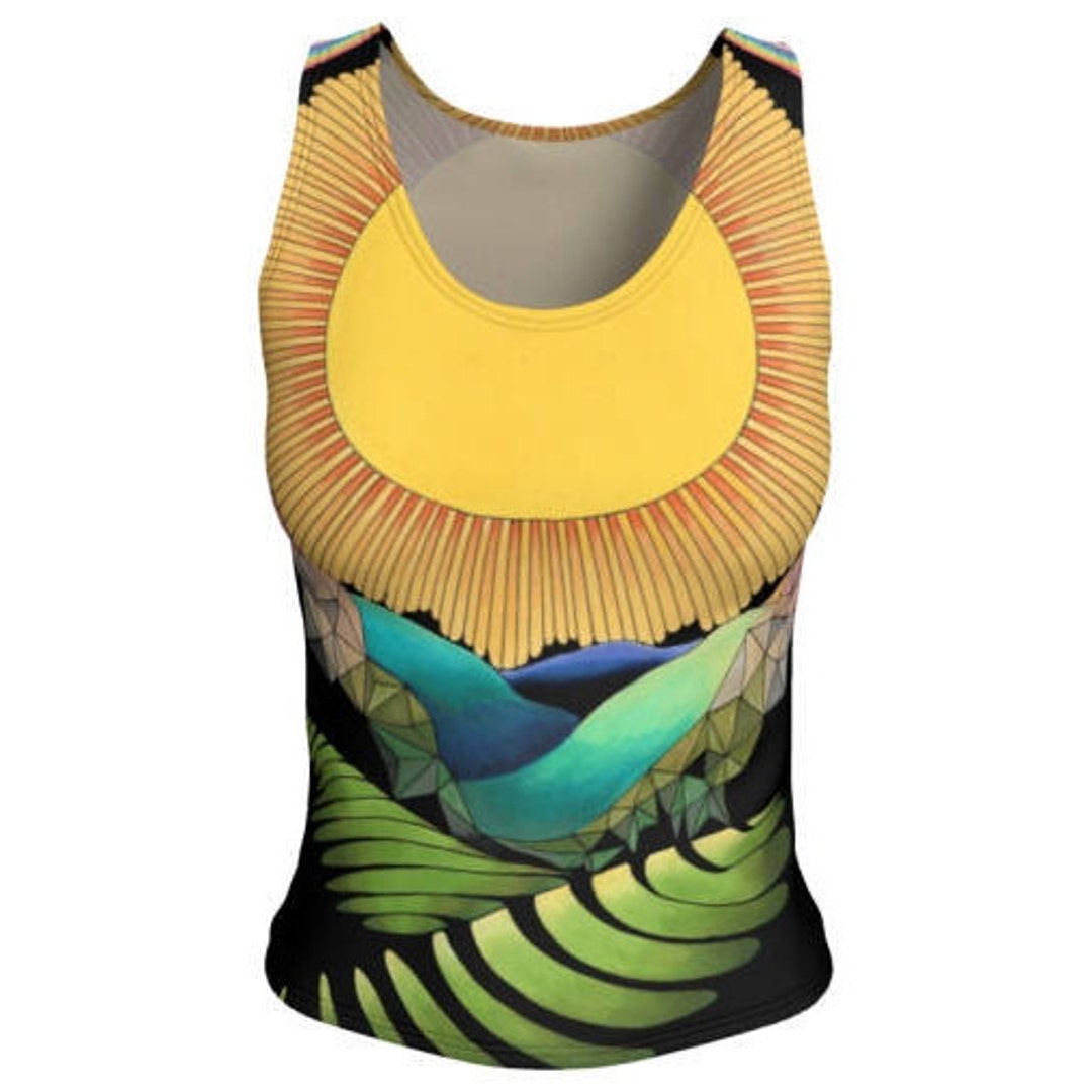 Sun Tank Top - Yellow Tank, Athletic Wear, Tank Top, Yoga Top, Colorful ...