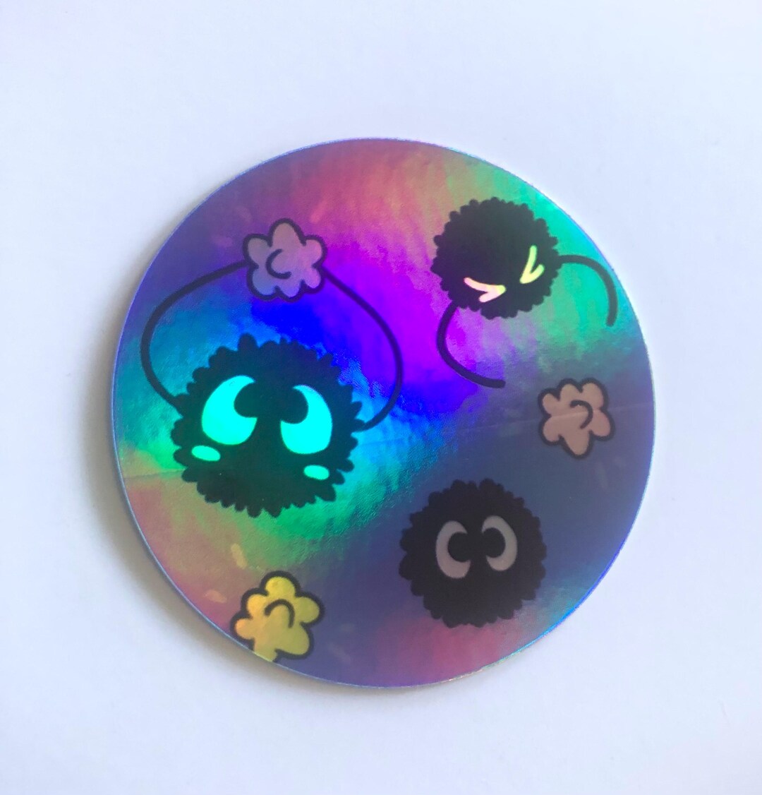 Magical Soot Sprites Rainbow Iridescent 2” Circle Sticker - Etsy