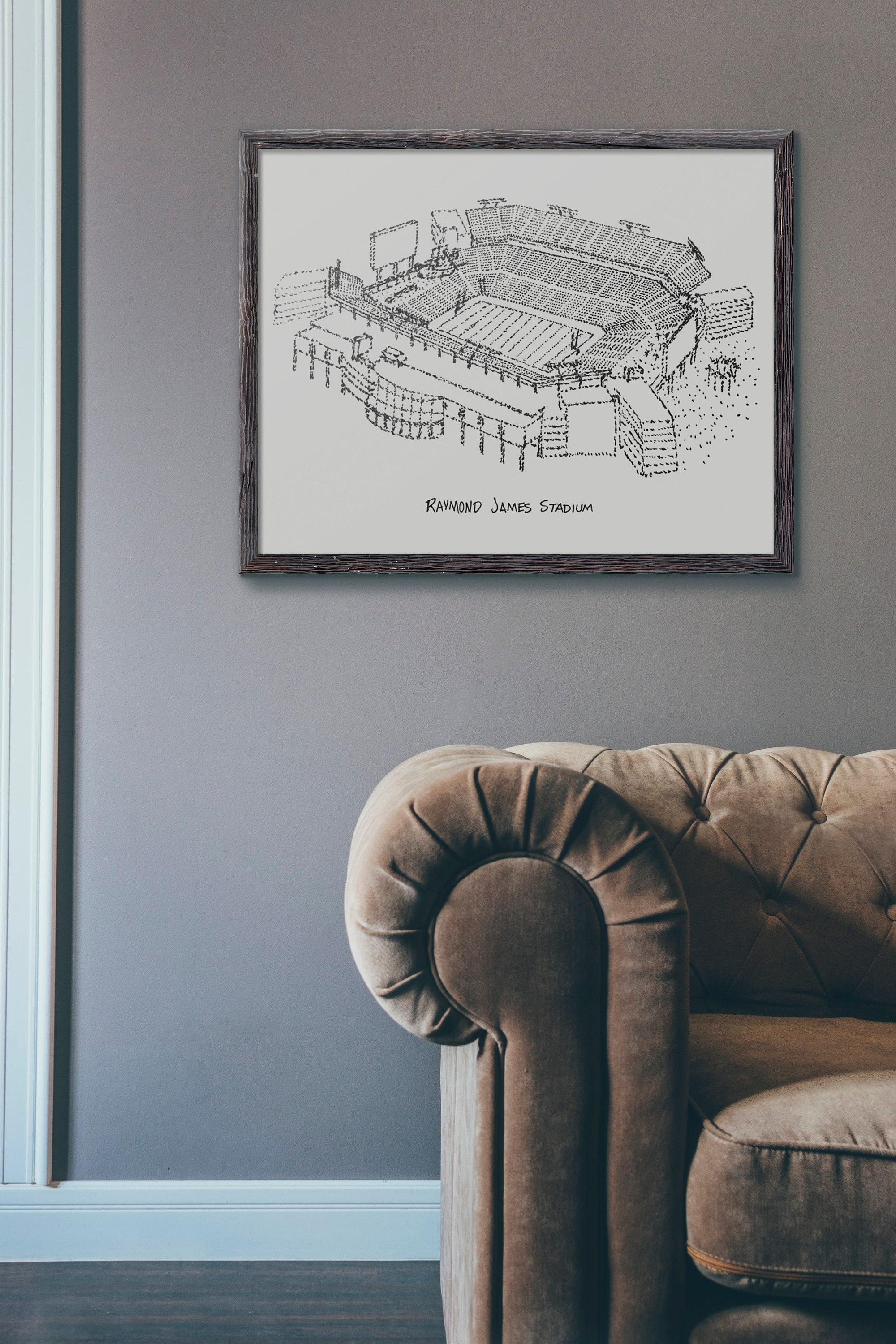 Raymond James Stadium - Tampa Bay - Stipple Drawing - Football Art ...