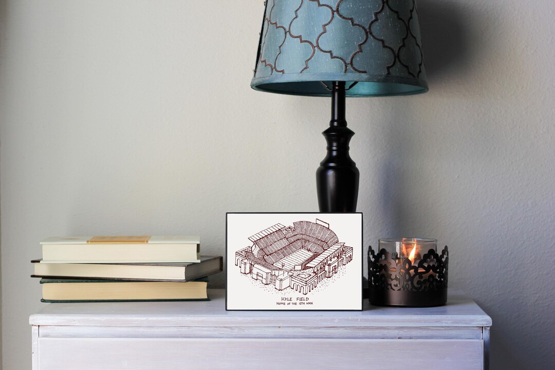 Kyle Field - Stipple Art Print - Football Art - 12th Man - Etsy