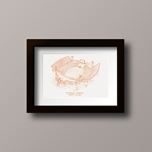 Memorial Stadium - Clemson Tigers - Stipple Art Print - Football Art ...
