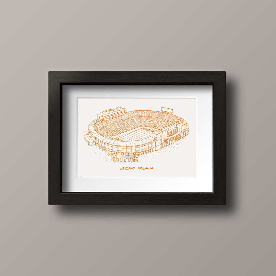 Neyland Stadium - Tennessee Volunteers - Stipple Art Print - Football ...