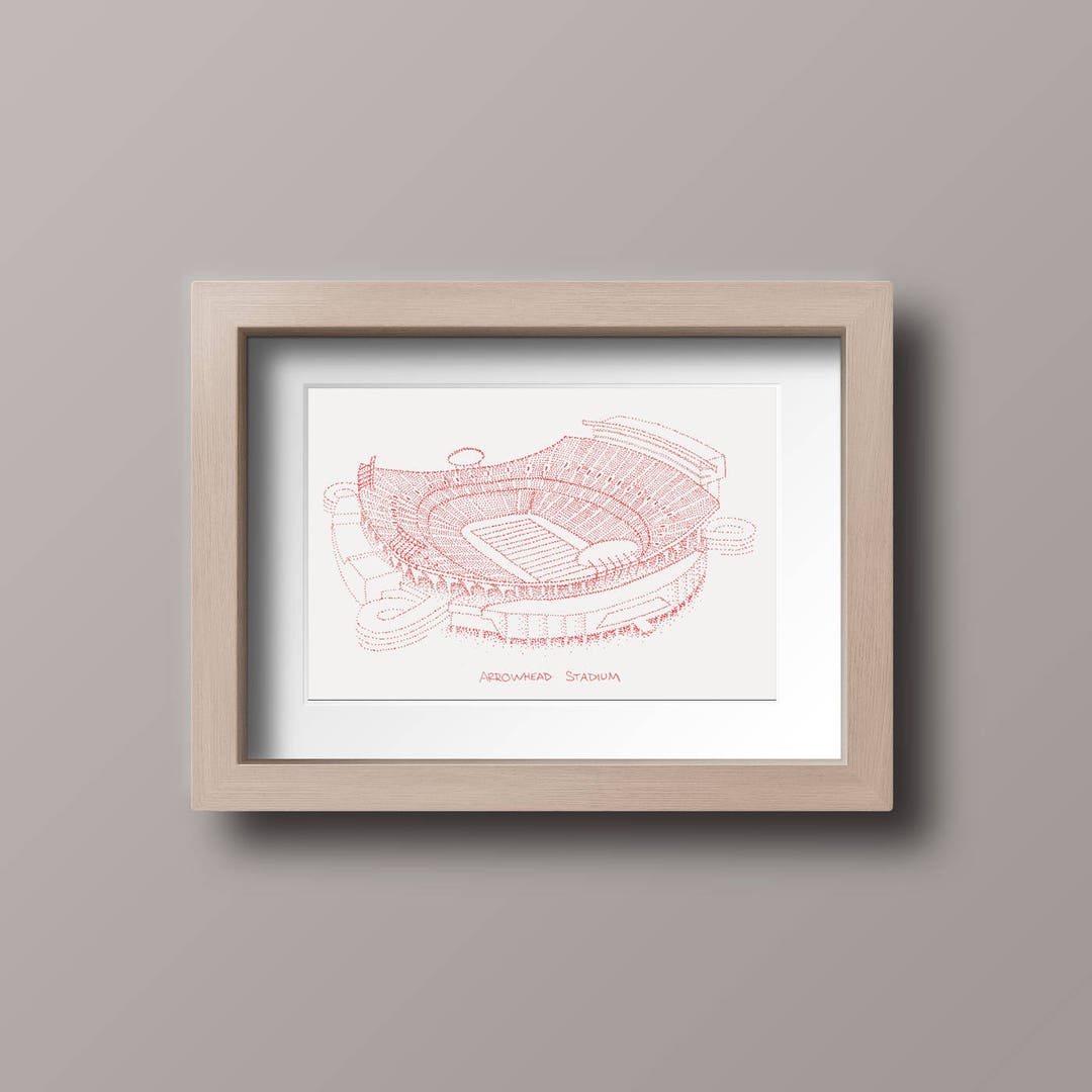 Arrowhead Stadium - Kansas City - Stipple Drawing - Football Art ...