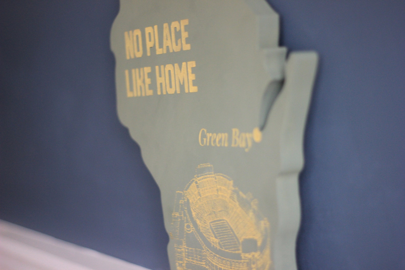 State of Wisconsin Wooden Cut Out Featuring Lambeau Field | Etsy