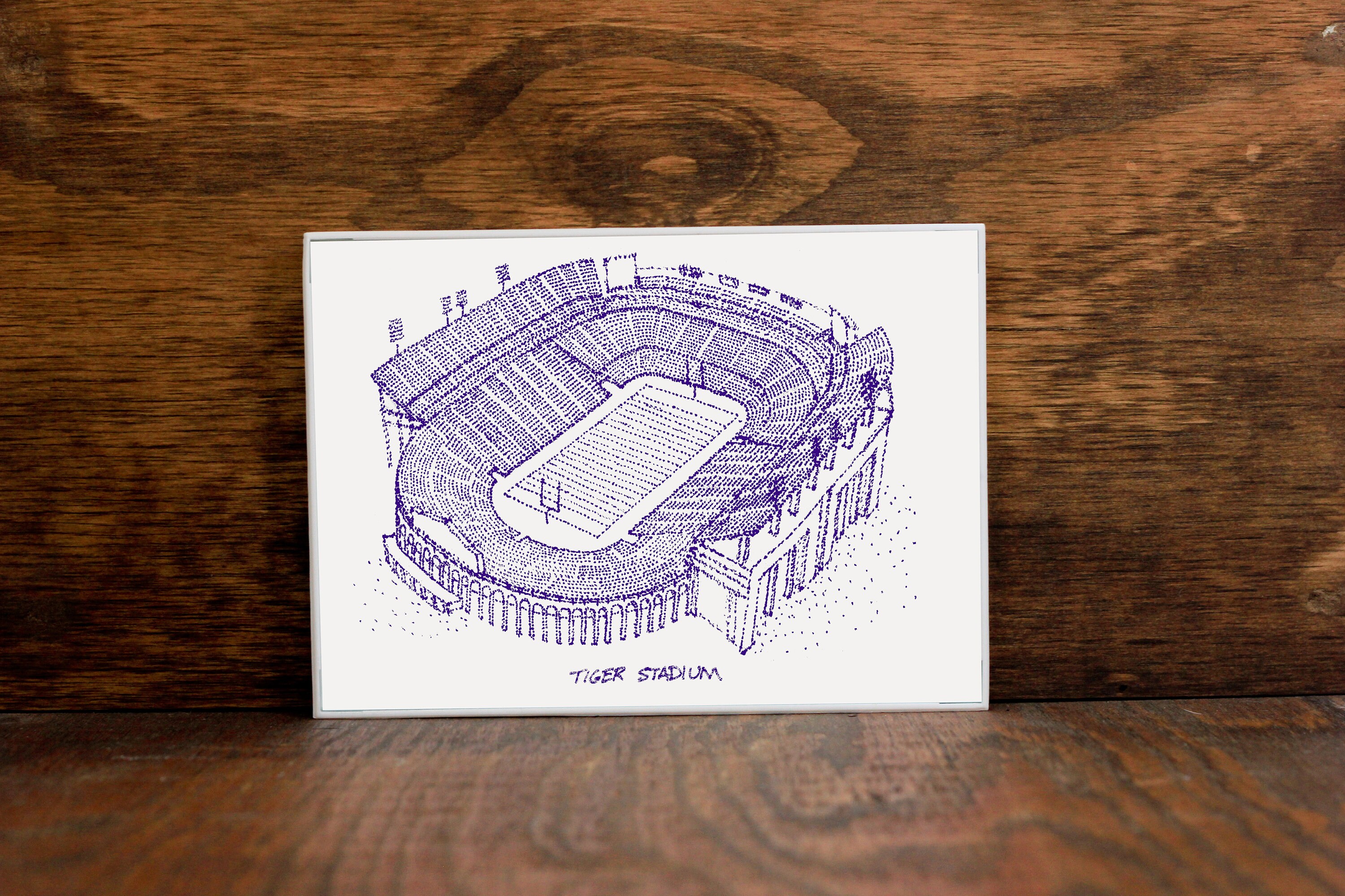 Tiger Stadium LSU Tigers Stipple Art Print Football Art - Etsy