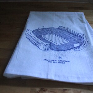 College Football Stadium Stipple Print Tea Towel Flour Sack - Etsy
