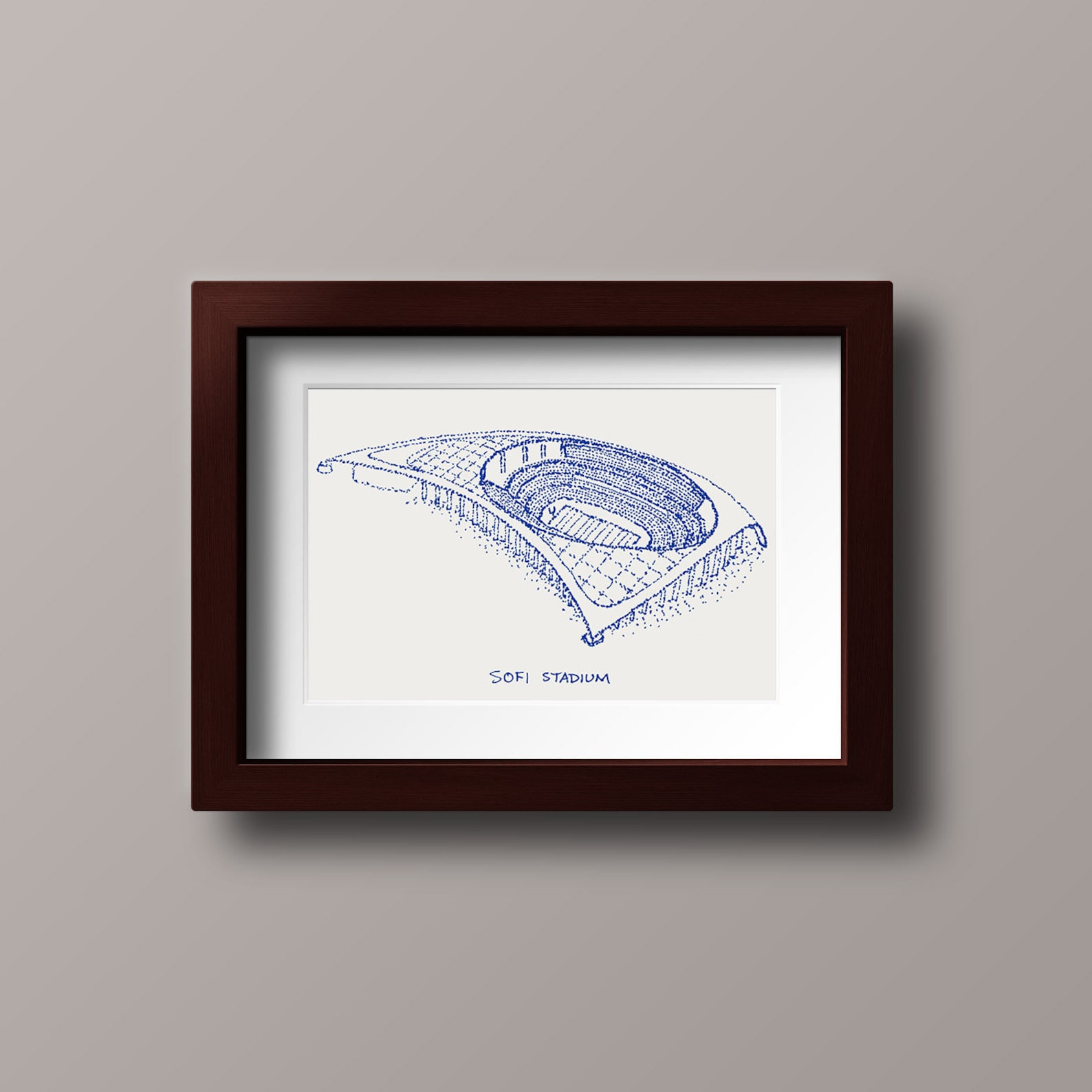 Sofi Stadium - Los Angeles - Stipple Drawing - Football Art - Los ...
