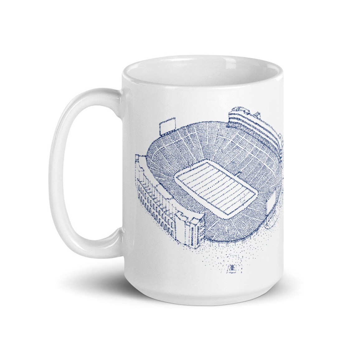 Michigan Stadium Michigan Wolverines Stipple Art Mug - Etsy
