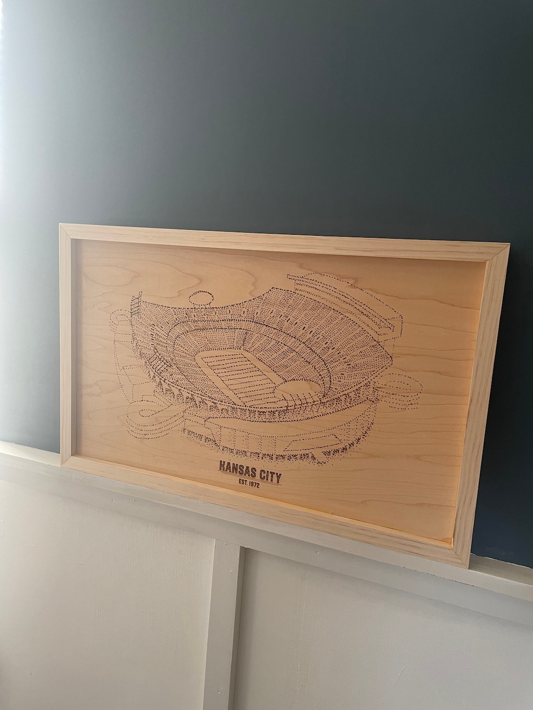 Wood Art - Arrowhead Stadium - Kansas City Chiefs - Stipple Drawing ...