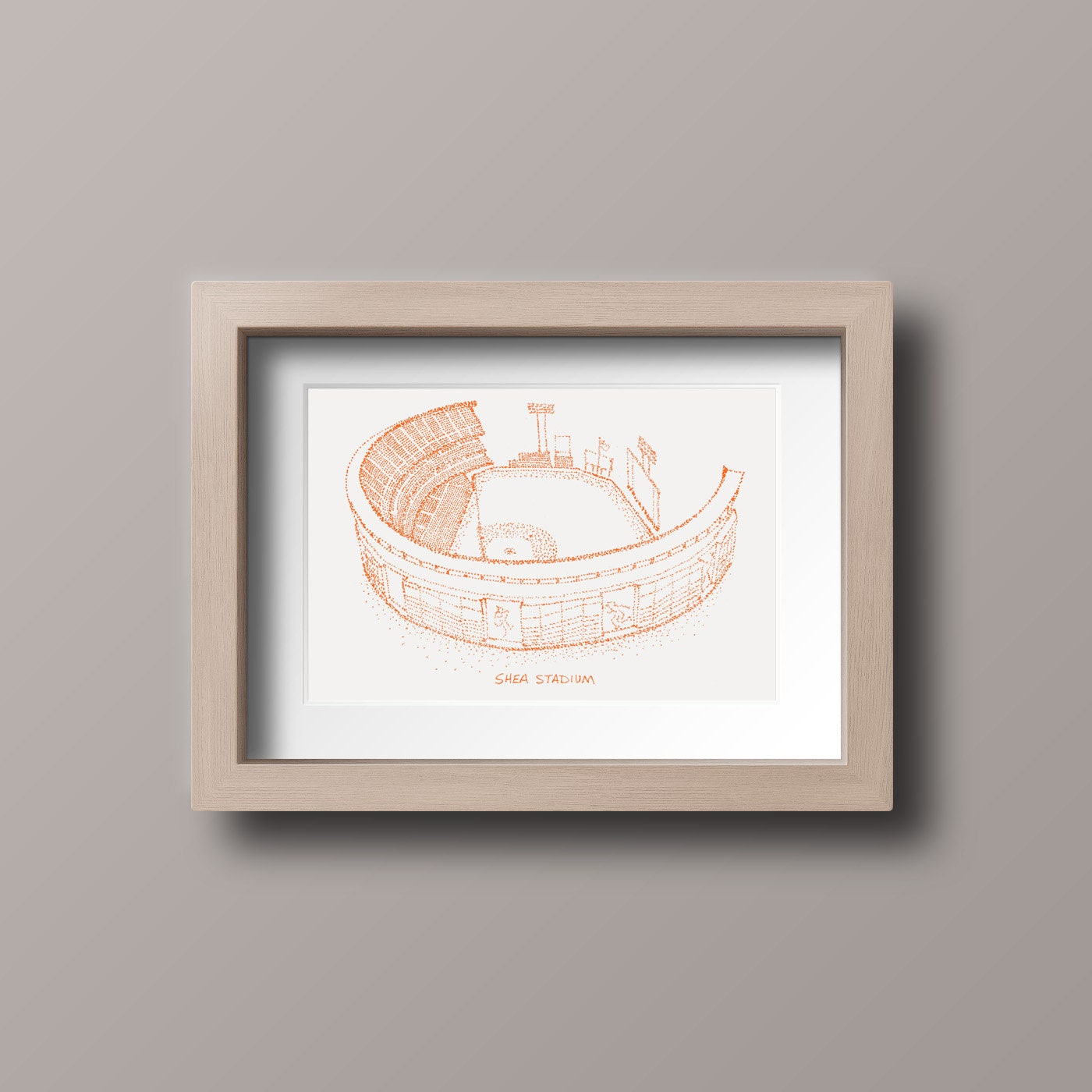 Shea Stadium - New York Mets - Stipple Art Print - Stipple Drawing ...
