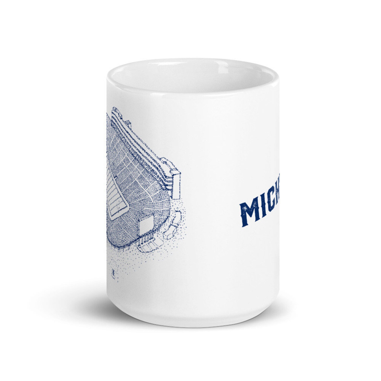 Michigan Stadium Michigan Wolverines Stipple Art Mug - Etsy