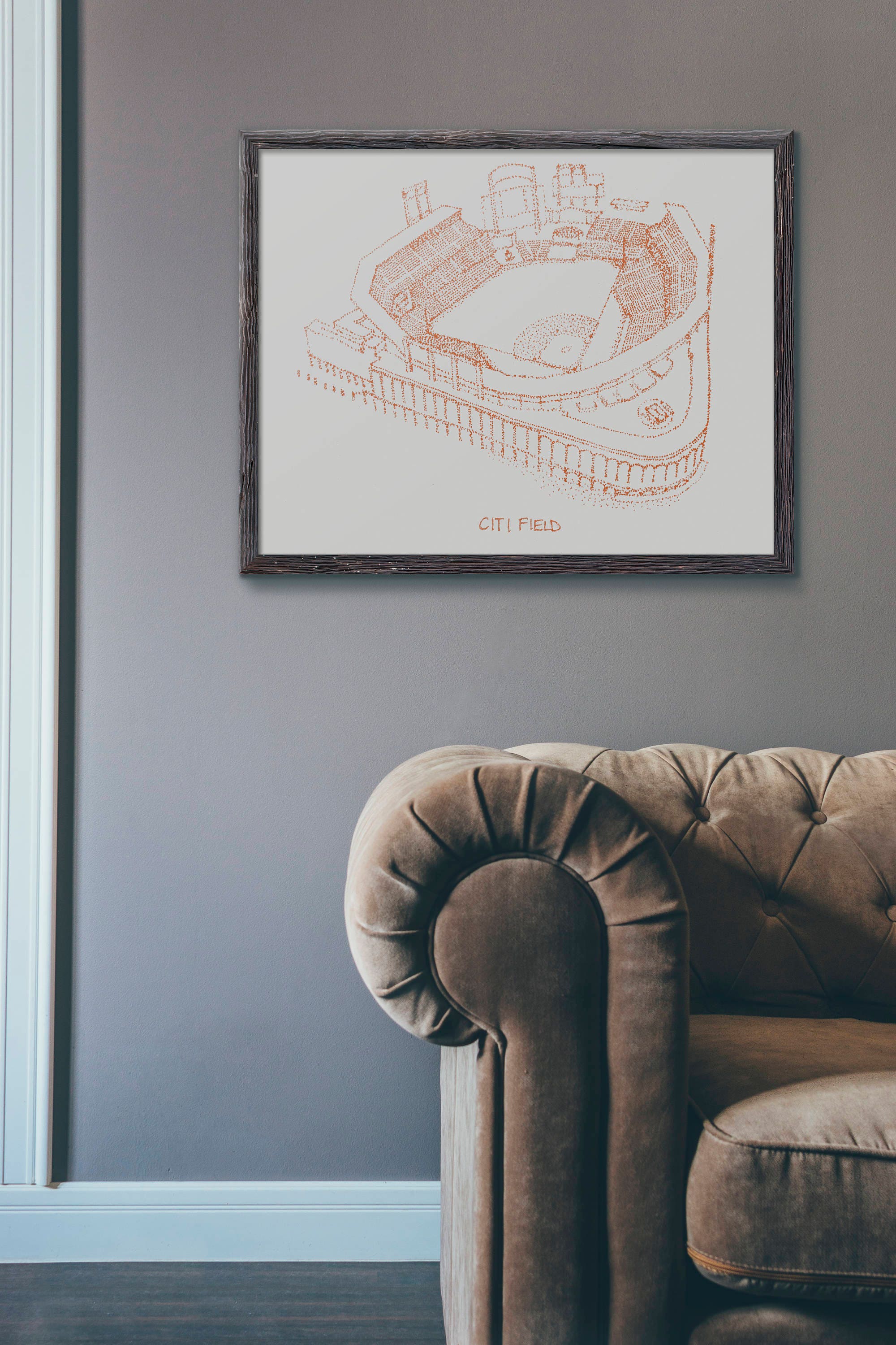 Citi Field - New York Mets - Stipple Art Print - Stipple Drawing ...