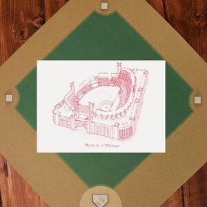 Busch Stadium - St. Louis Cardinals - Stipple Drawing - Baseball Art ...
