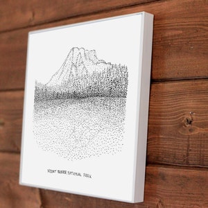 Mount Rainier National Park - Washington - Stipple Art Print - Outdoor ...
