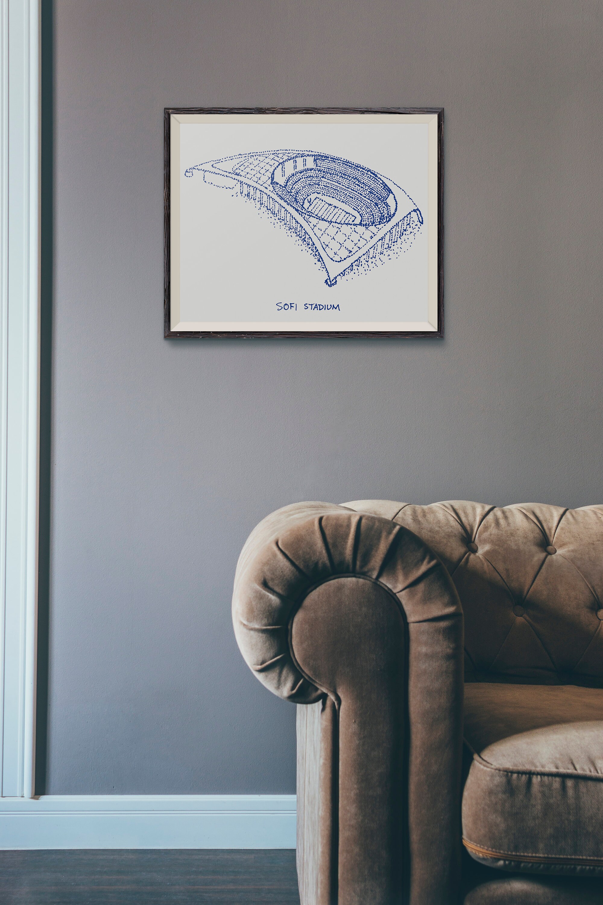 Sofi Stadium Los Angeles Stipple Drawing Football Art - Etsy