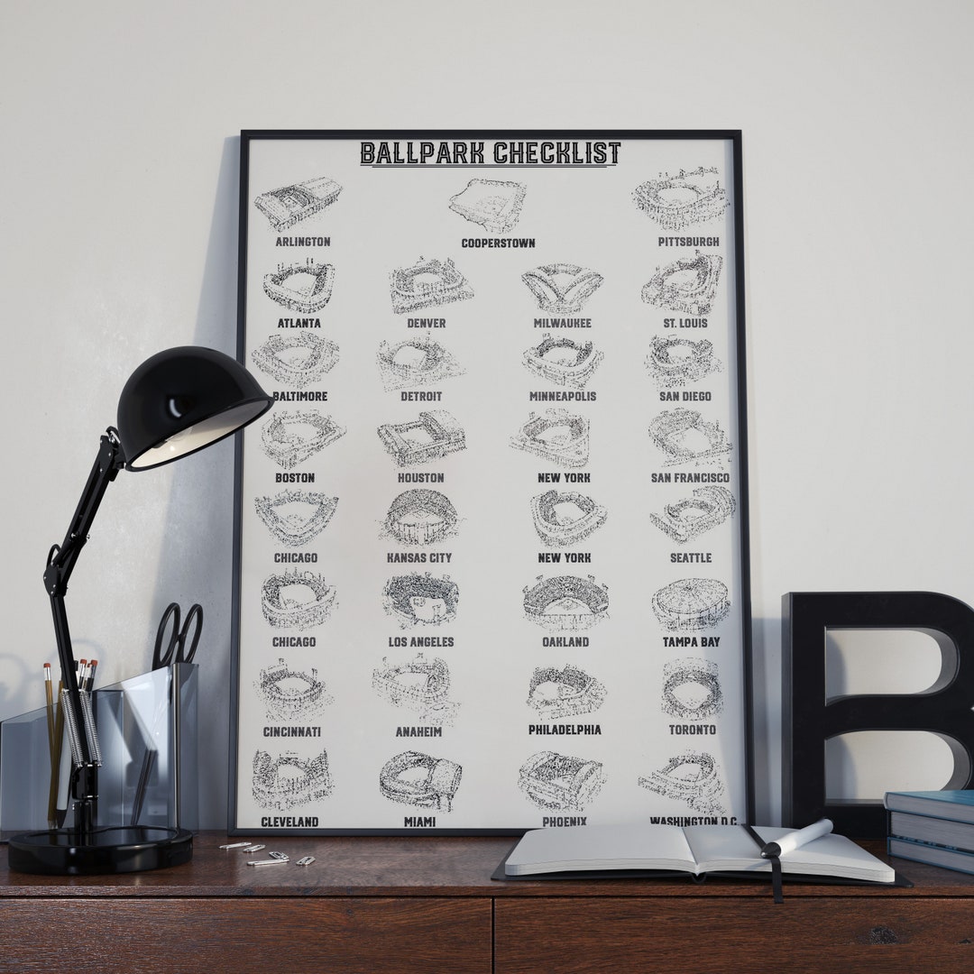 Baseball Stadium Checklist Poster - Etsy