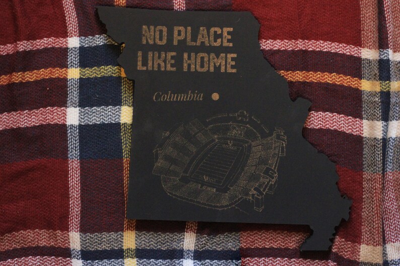 State of Missouri Wooden Cut Out Featuring Faurot Field, Home of the ...