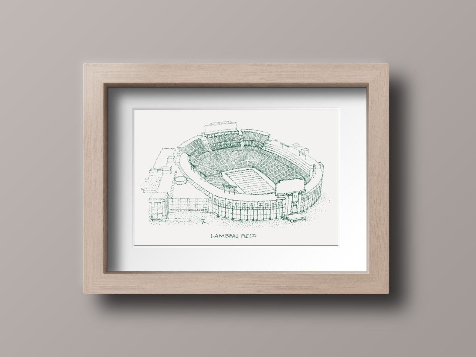 Lambeau Field Green Bay Packers Stipple Drawing Football | Etsy