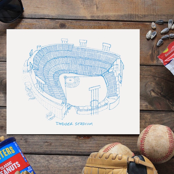 Dodger Stadium Art Drawing - Etsy