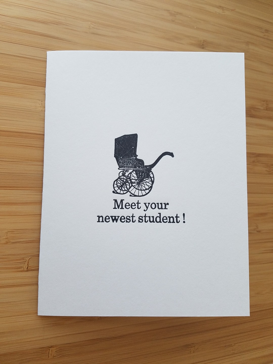 Baby Card for Teachers - Meet Your Newest Student! - Letterpress New ...