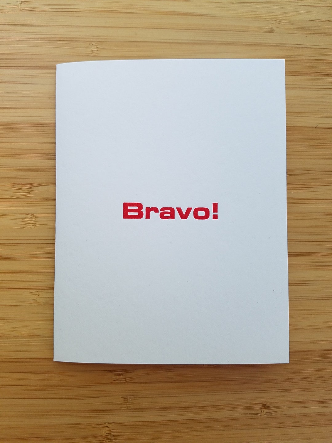 Bravo! - Letterpress Congratulations Card in Italian. Performance ...