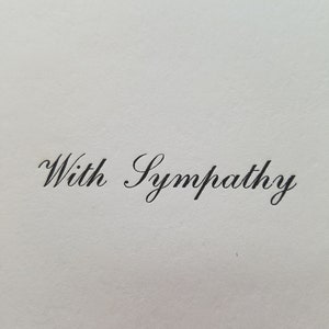 With Sympathy Letterpress Card - Condolence Card - Etsy
